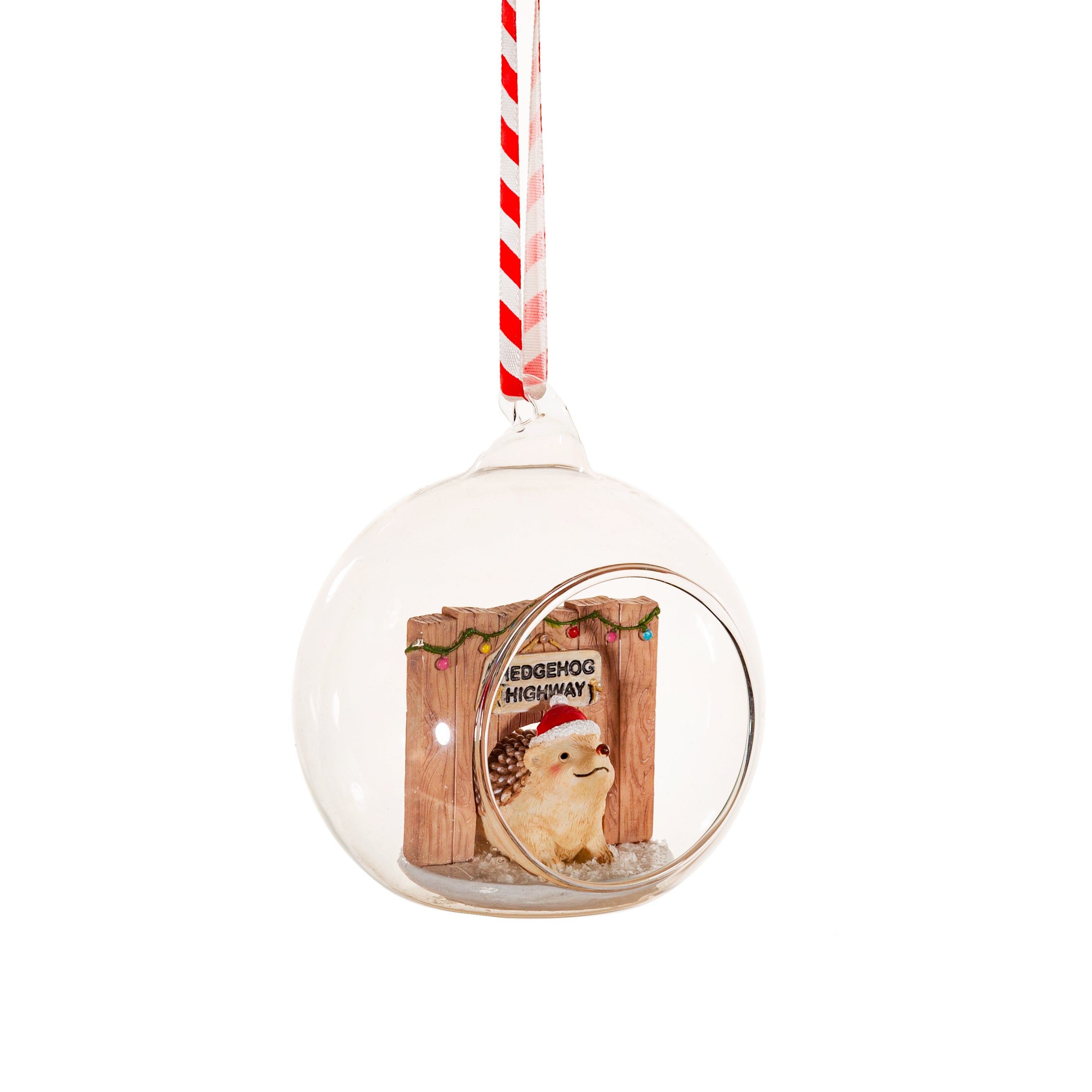 Hedgehog Highway Dome Glass Tree Decoration – Ella James